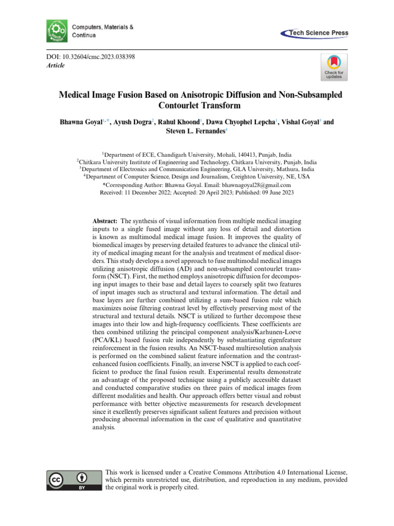 Medical Image Fusion Based On Anisotropic Diffusion and Non-Subsampled Contourlet Transform ...