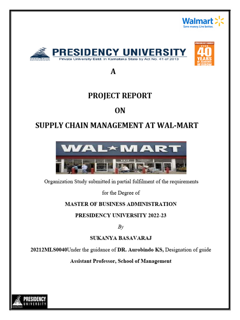 Supply Chain Management at Wal-Mart | PDF | Radio Frequency Identification | Supply Chain Management