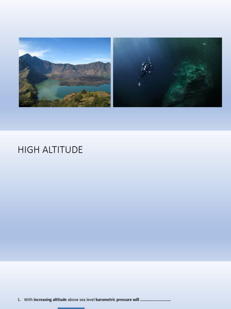 High Altitude and High Pressure (DIVING) M 20232024 | PDF | Breathing ...