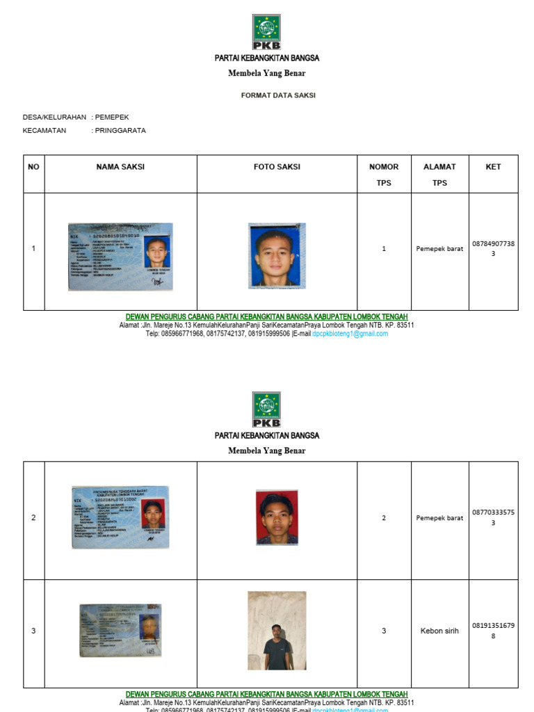 FORMAT - DATA - SAKSI Pemepek | PDF