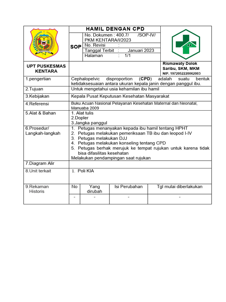 Sop Hamil Denga CPD | PDF
