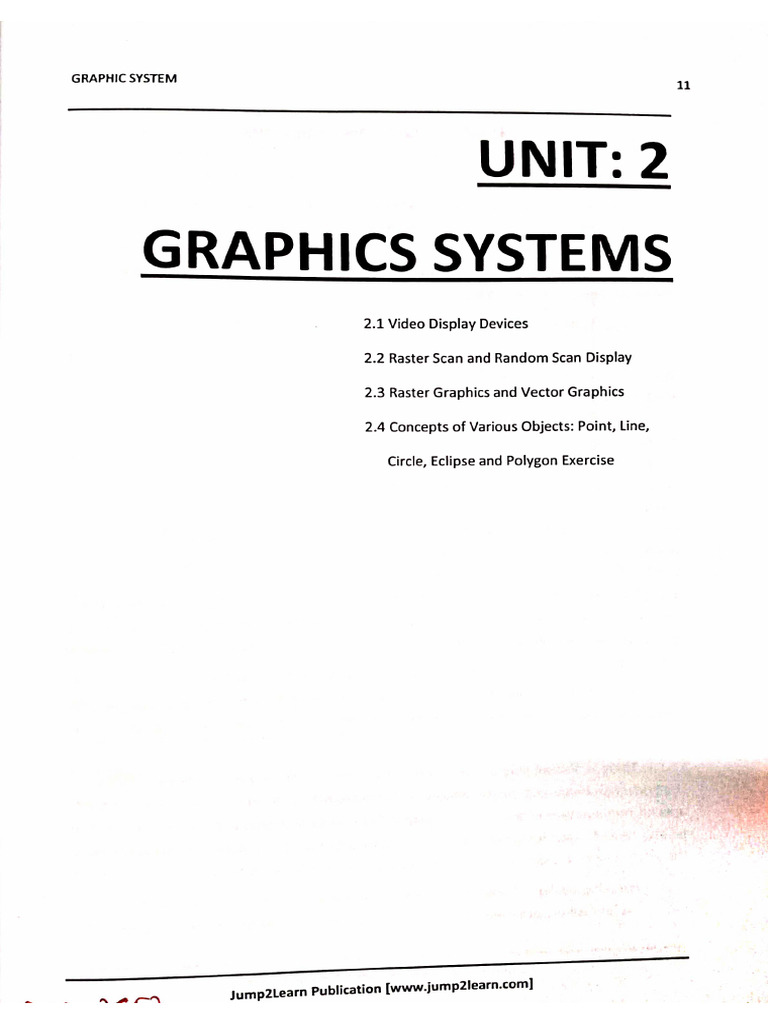 CG - Unit - 2 Graphic System | PDF