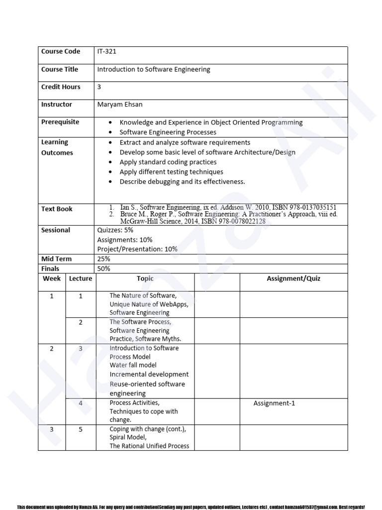 IT-321 Software Engineering | PDF