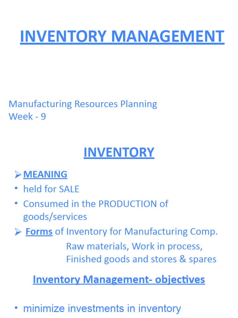 (Draft) Inventory Management | PDF | Inventory | Management Accounting