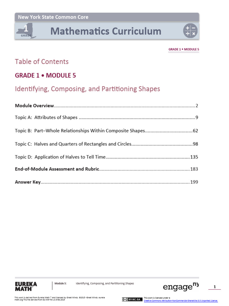 Math g1 m5 Module Overview | PDF | Shape | Rectangle