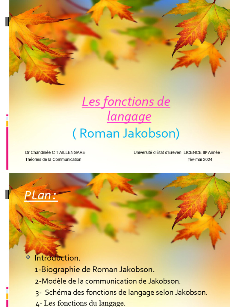 Les fonctions du langage selon Jakobson | PDF | la communication