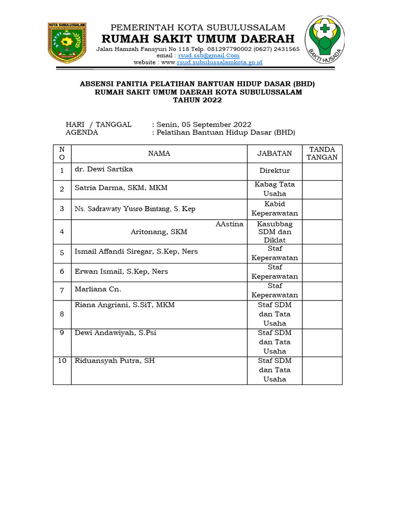 Absensi Panitia FIX | PDF