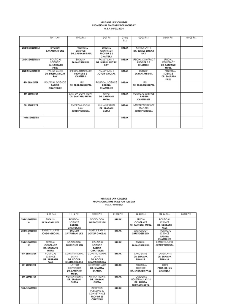Time Table 04.03.2024 | PDF | Public Sphere | Political Science
