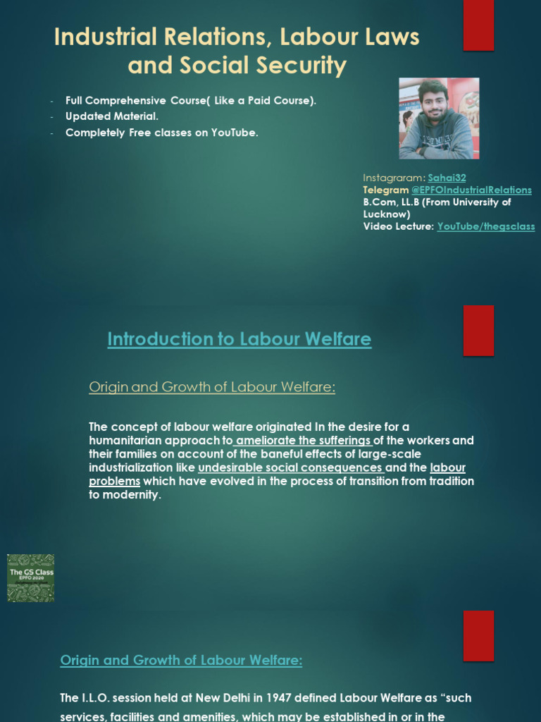 Labour Welfare: Concepts and Theories | PDF | Finance & Money ...