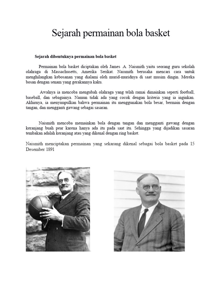 Sejarah Permainan Bola Basket | PDF