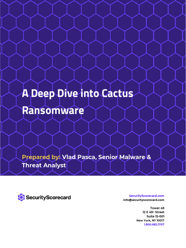 Cactus Ransomware Analysis Report | PDF | Ransomware | Encryption