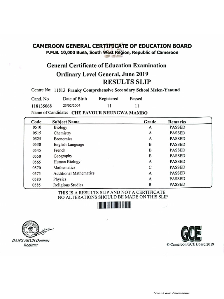 Gce Certificates | PDF