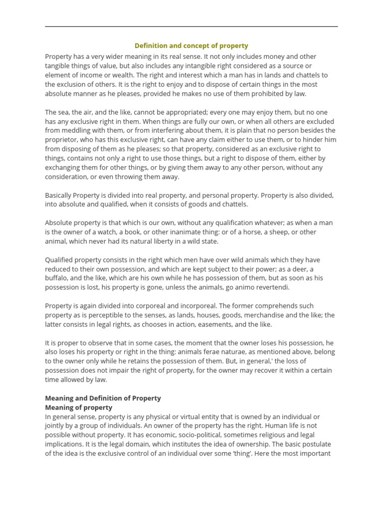 Property Law Notes | PDF