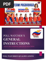 Poll Watcher's Guidelines | PDF | Polling Place | Voting