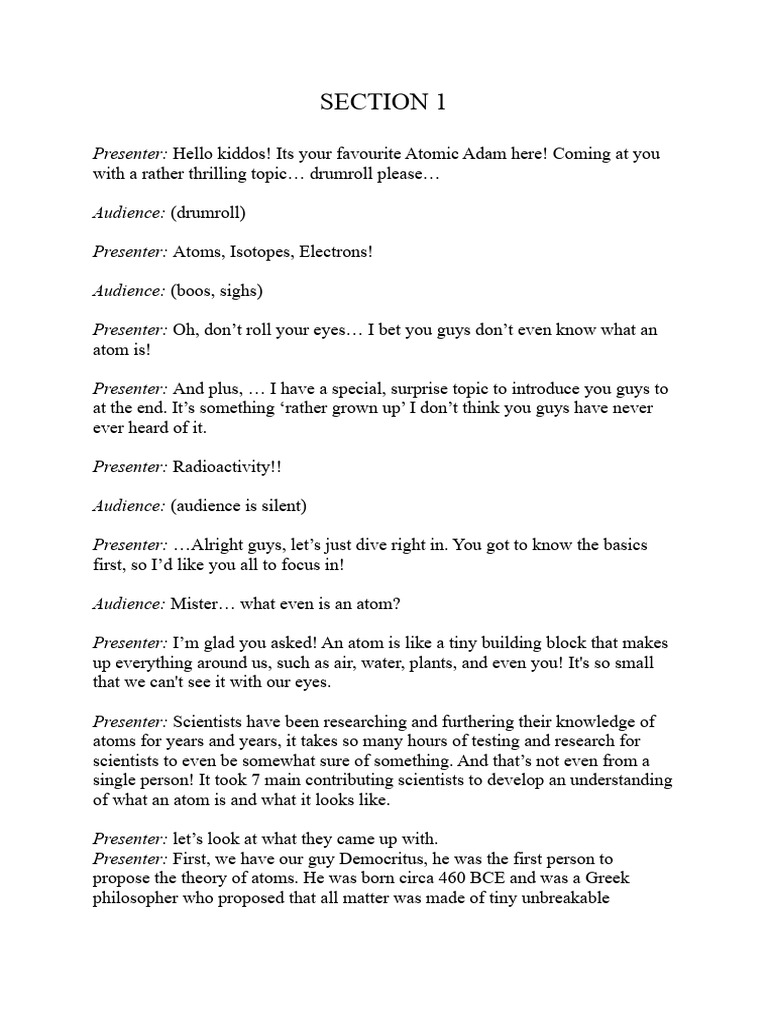 Science Script | PDF | Gamma Ray | Radioactive Decay