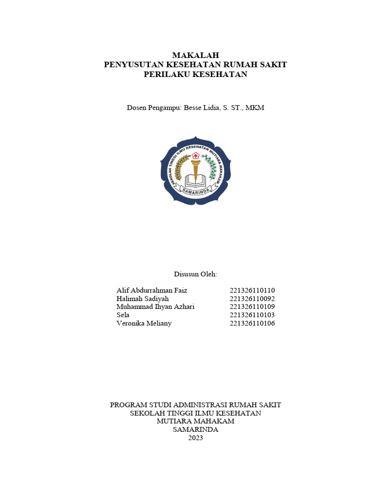 Perilaku Kesehatan Pdf