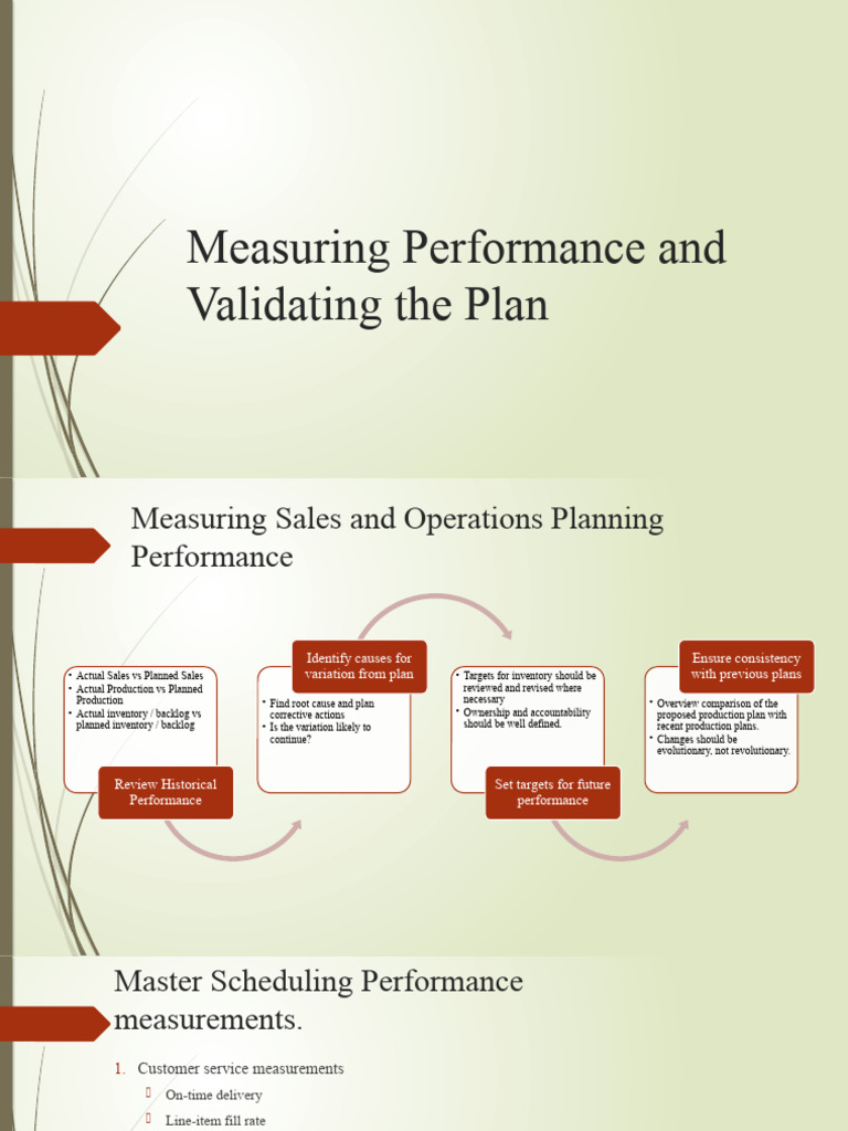 5.measuring Performance and Validating The Plan | PDF | Inventory ...