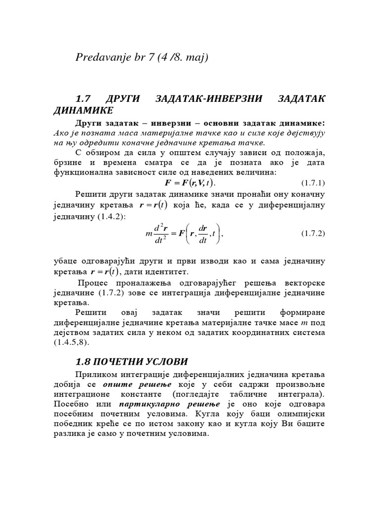 Mehanika 7 | PDF