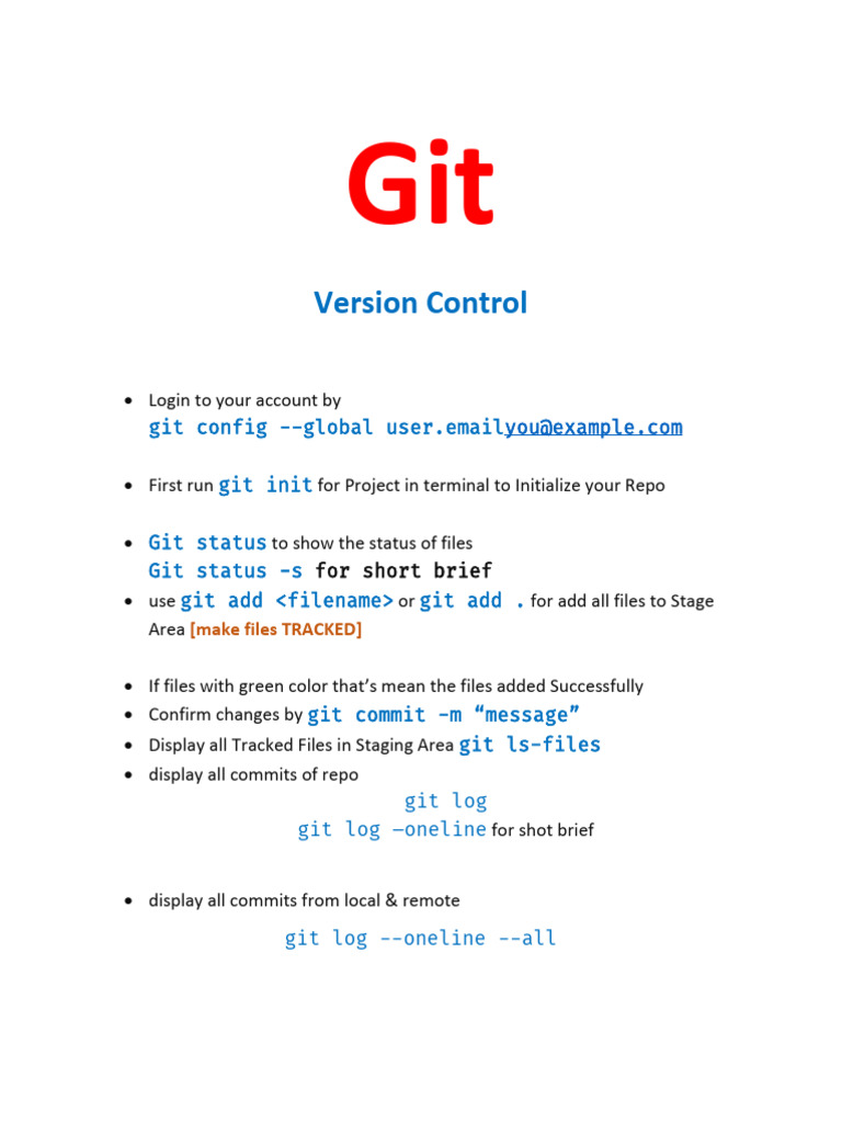 Git Commands Summary Pdf Secure Shell Computing