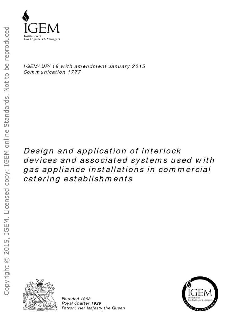 Interlock Systems for Gas Appliances | PDF | Copyright | Ventilation ...