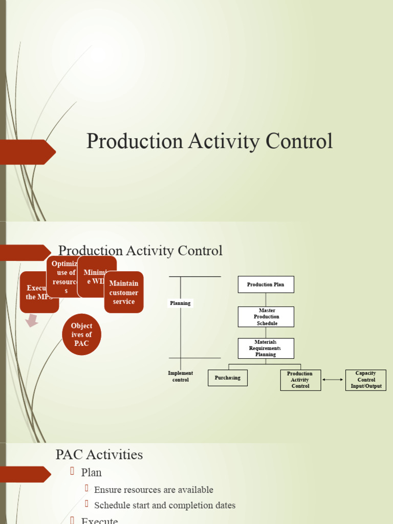 8.Production Activity Control | PDF