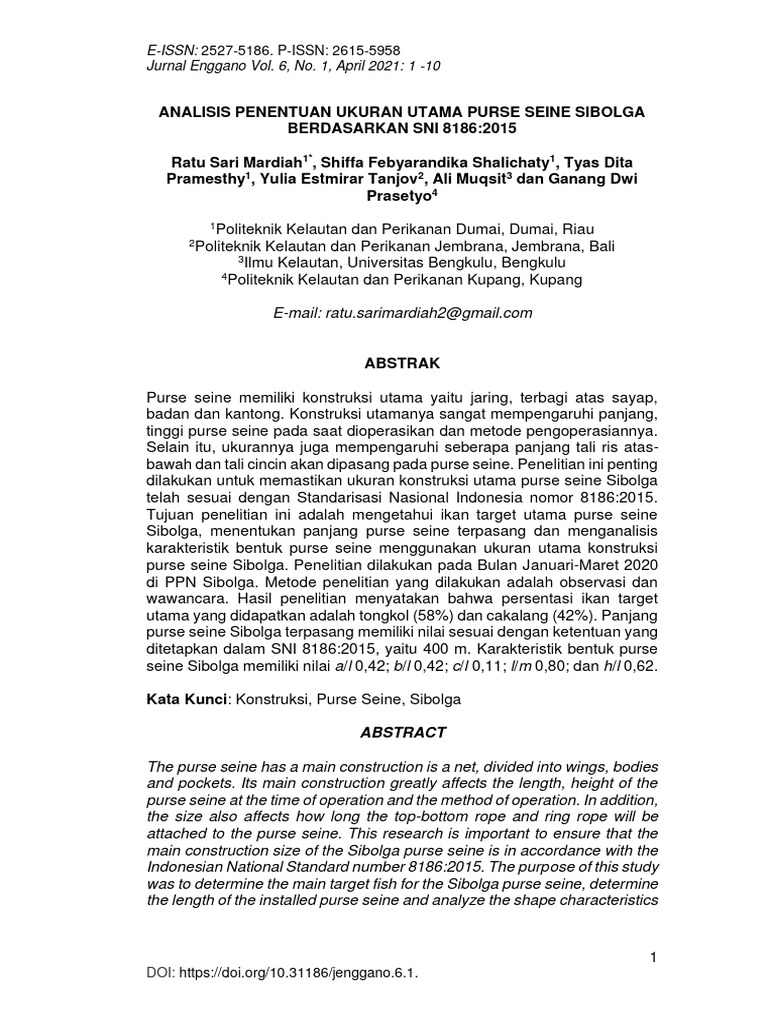 Ganang Dwi P - 2021 - S3 - Analisis Penentuan Ukuran Utama | PDF ...