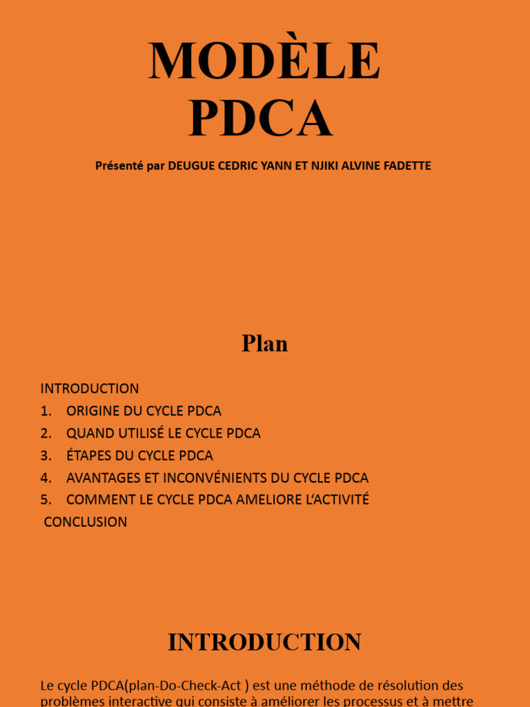 Modèle Pdca | PDF | Management de la qualité | Gestion de projet