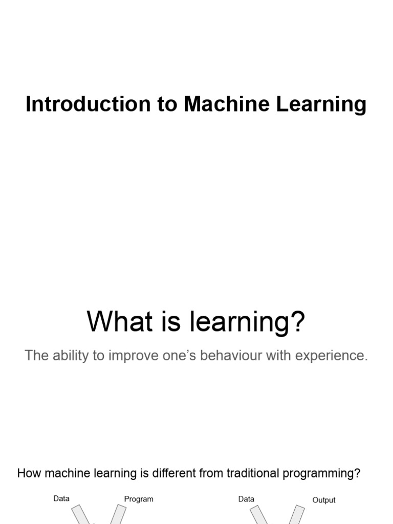 Introduction To Machine Learning | PDF | Machine Learning | Dependent And Independent Variables