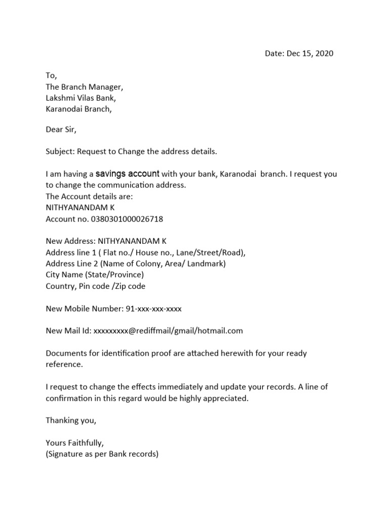 SBI Address Change | PDF