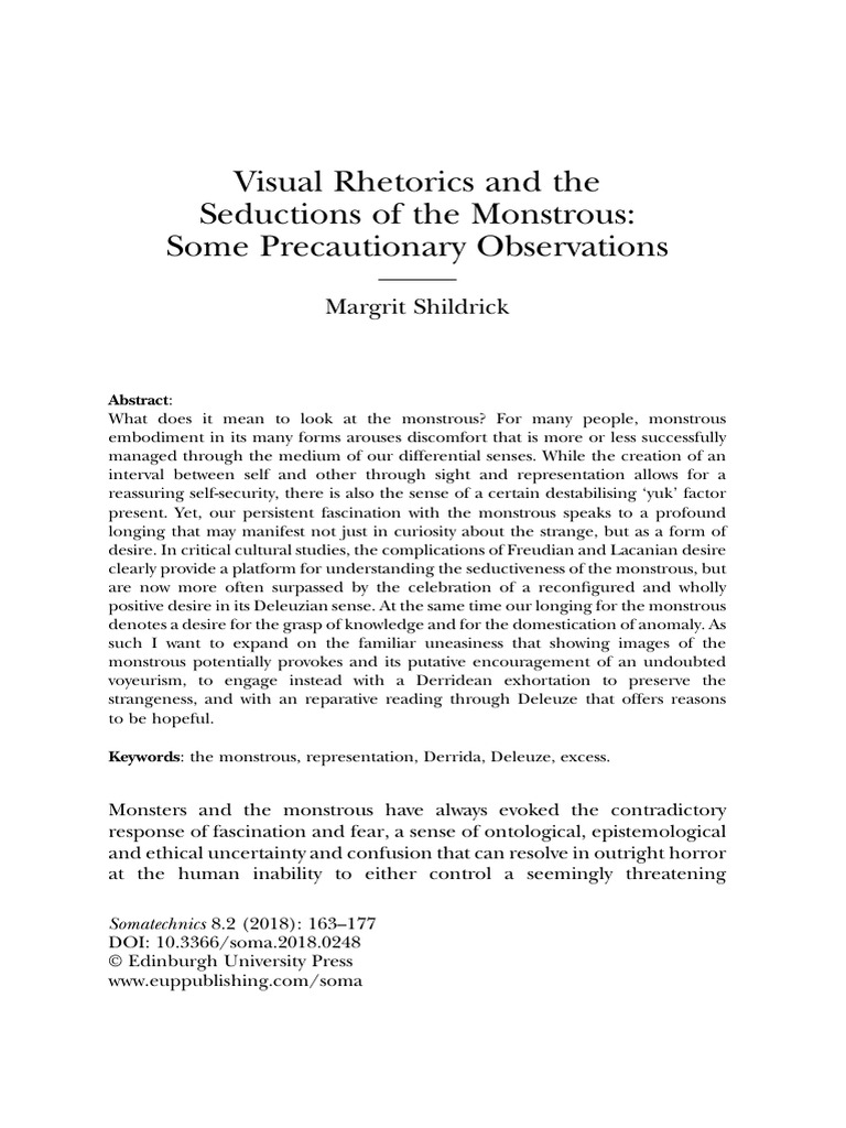 Shildrick-2018-Visual Rhetorics and The Seductions of The Monstrous ...