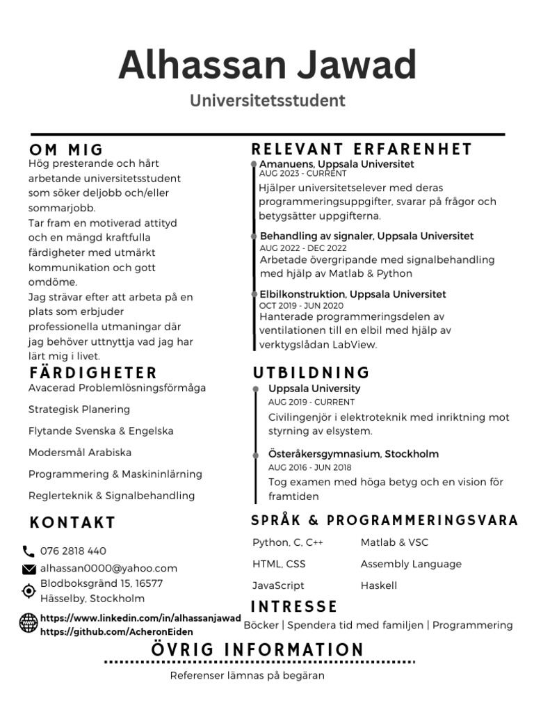 CV Svenska | PDF