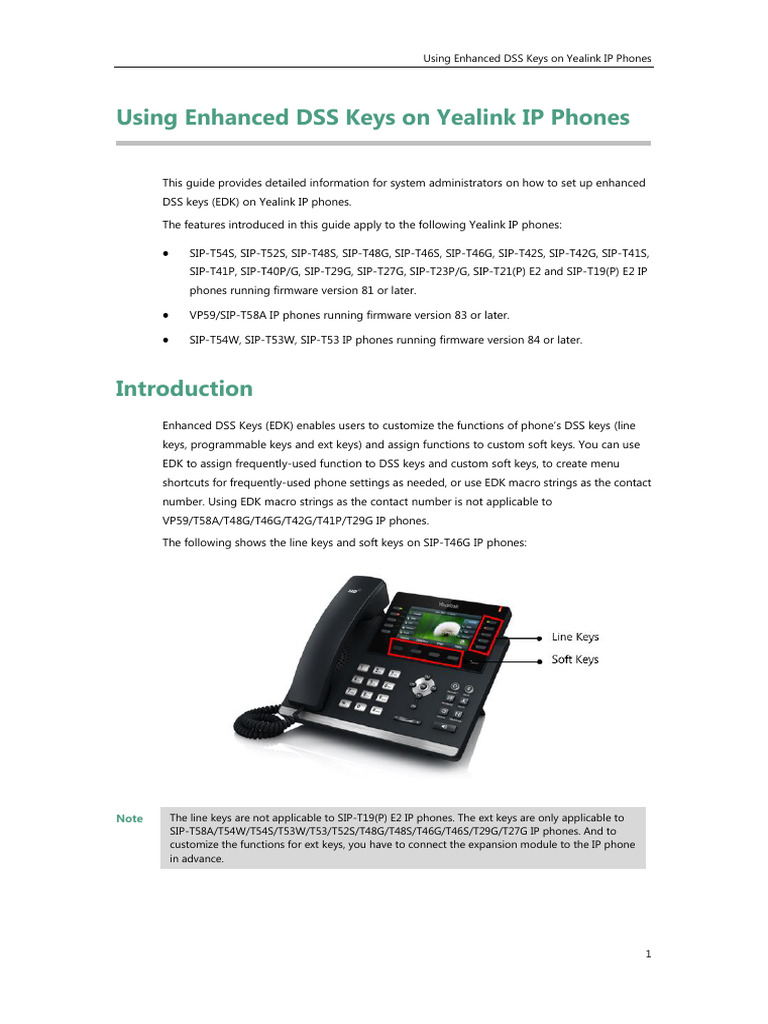 Using Enhanced DSS Keys On Yealink IP Phones | PDF | Parameter ...