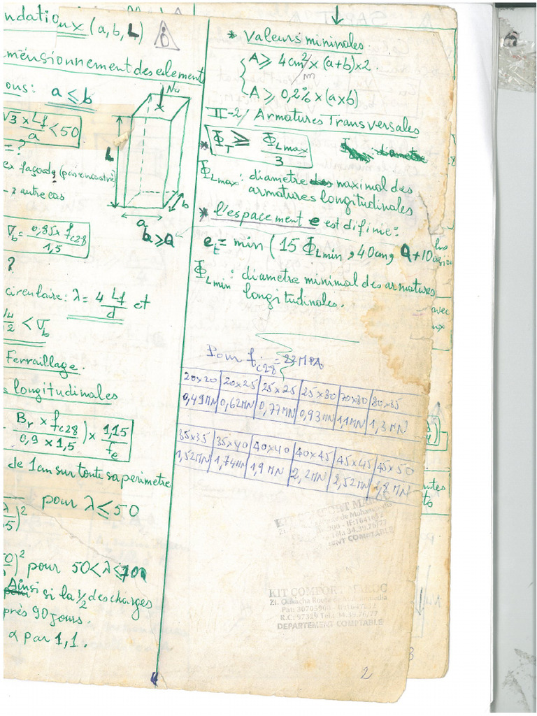 Note Calcule de Bèton Armè | PDF