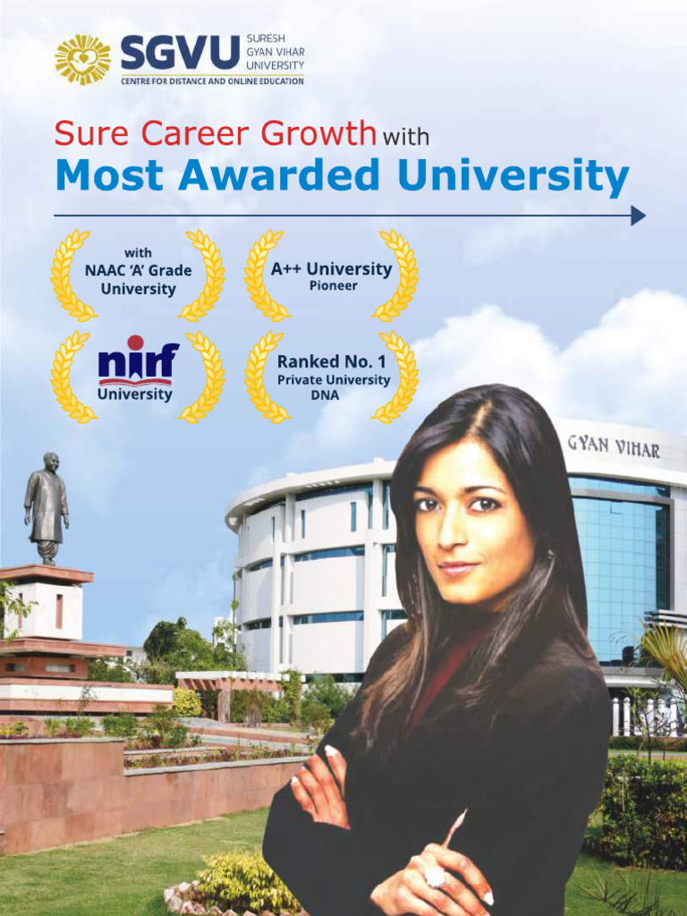 SGVU New Broucher | PDF | Economics | Distance Education