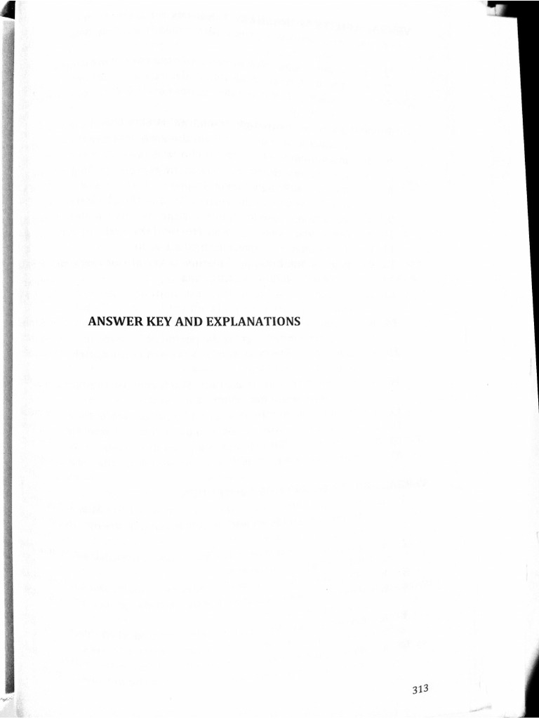 Answer Keys and Explanations | PDF