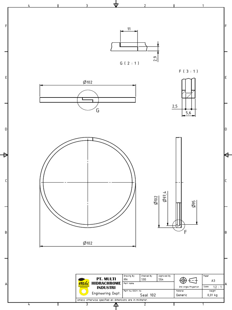 Engineering Part Specification Document | PDF