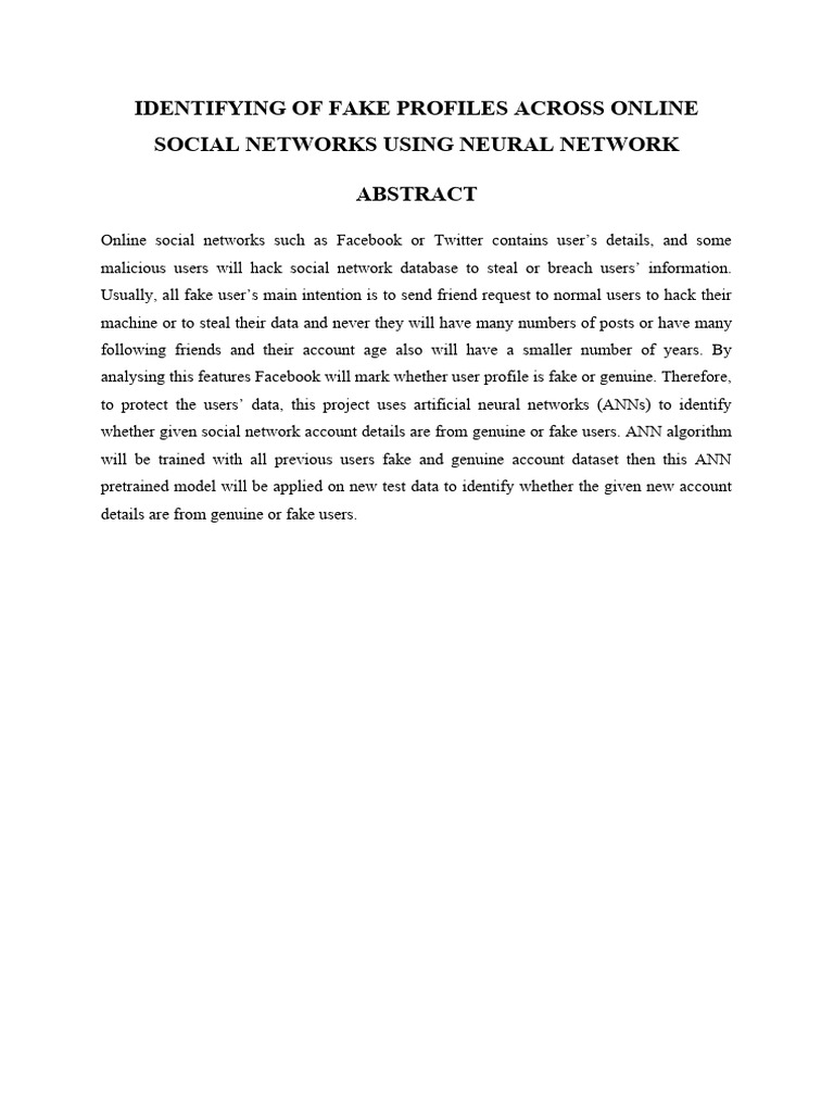 Fake Profile Identification | PDF | Machine Learning | Artificial ... Fake Profile Identification | PDF | Machine Learning | Artificial ...