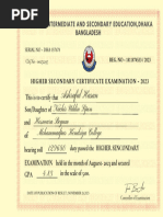 HSC Certificate & Academic Transcript | PDF