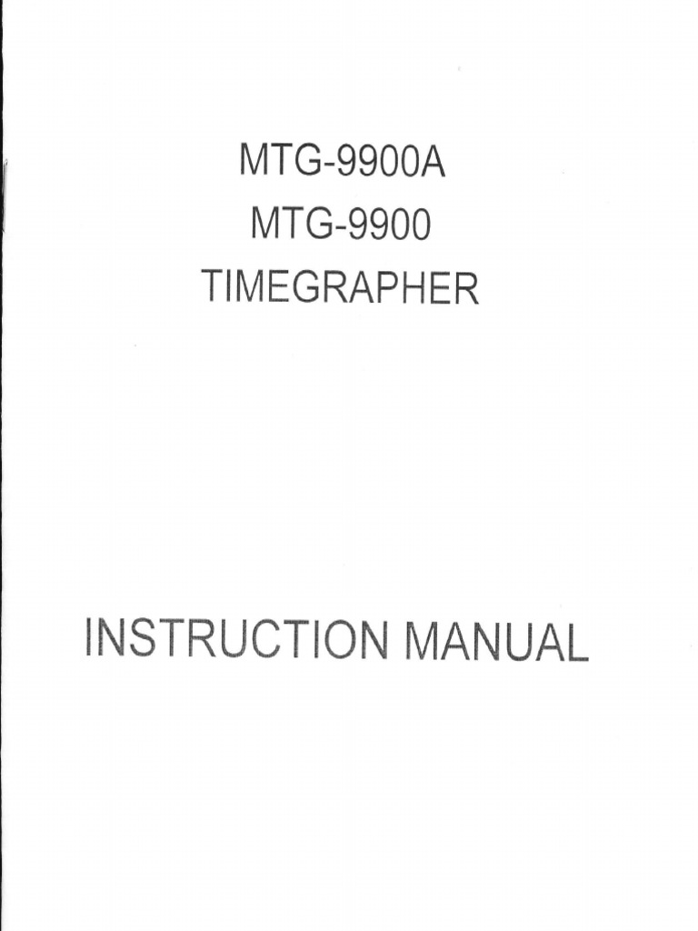 MTG-9900A Timegrapher Manual | PDF | Microphone | Instrumentation