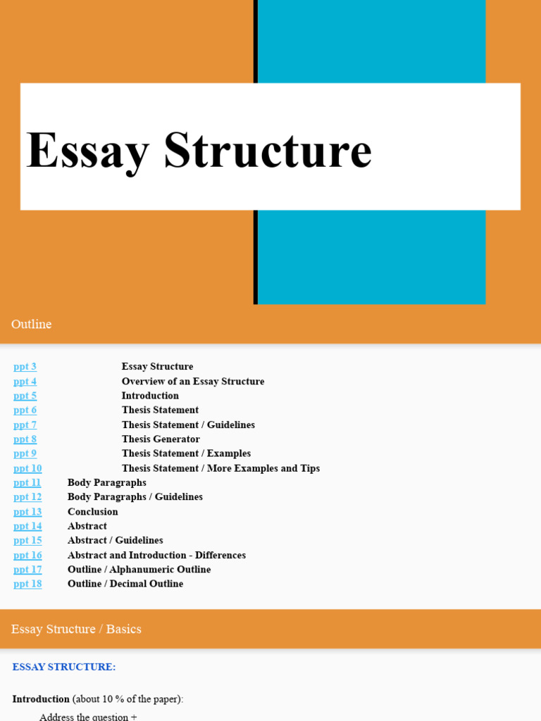 2.basics Essay Thesis Abstract Outline Structures | PDF | Essays ...