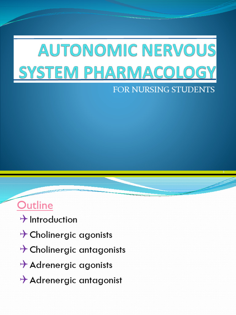 3.pharmacology of ANS | PDF | Self-Improvement