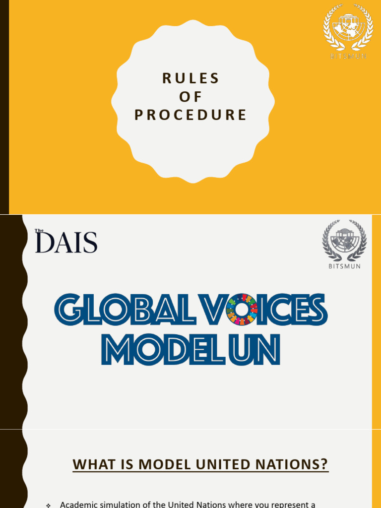 MUN Workshop - Rules of Procedure | PDF