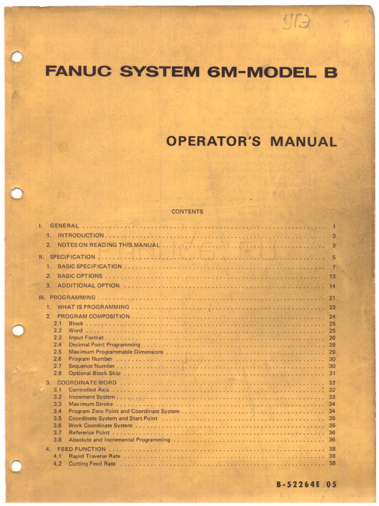 B-52264E-05 Fanuc System 6M-Model B. Operator's Manual | PDF