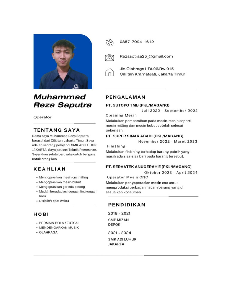 Identitas Muhammad Reza Saputra.pdf | PDF