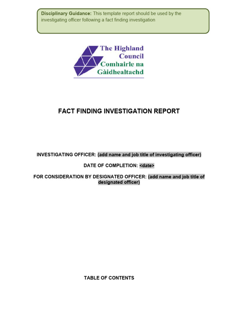 Investigation Report Template | PDF | Methodology