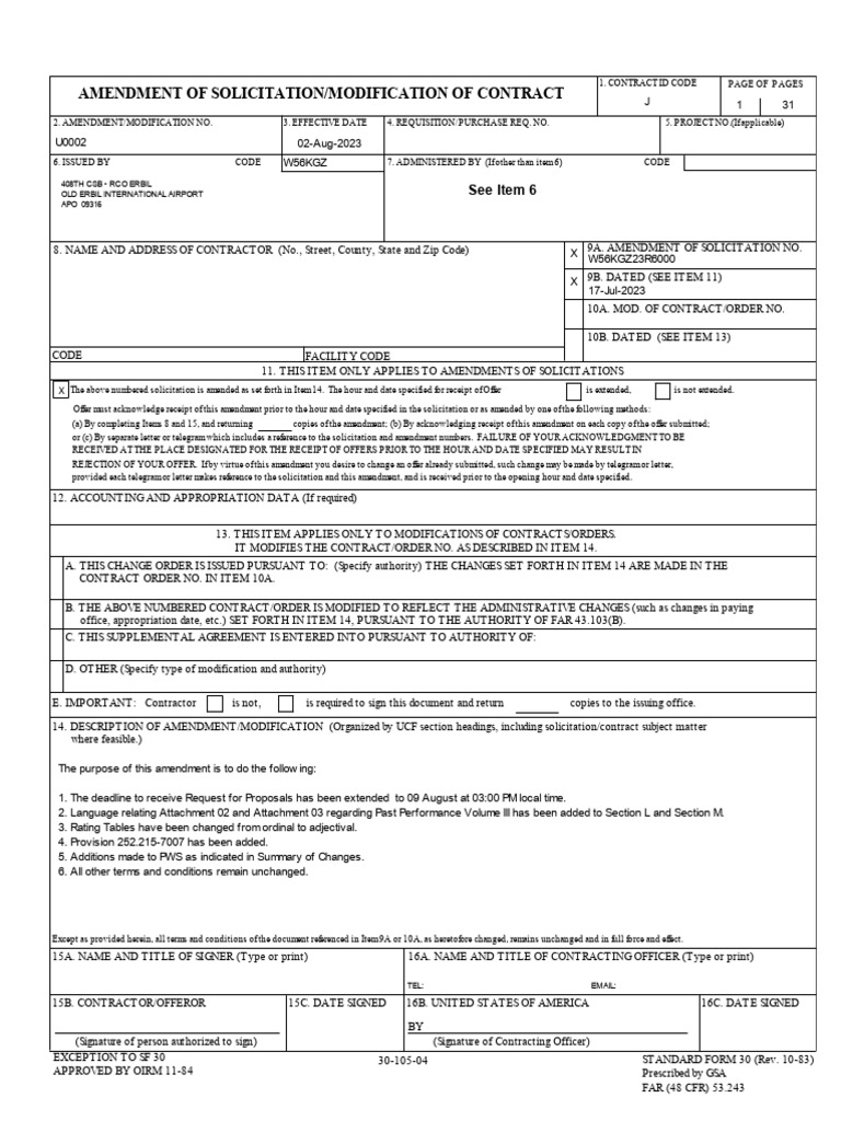 Contract Amendment Notice | PDF | Employment | Identity Document