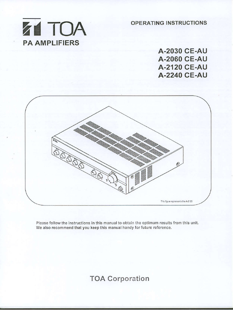 A2000 Toa Manual | PDF