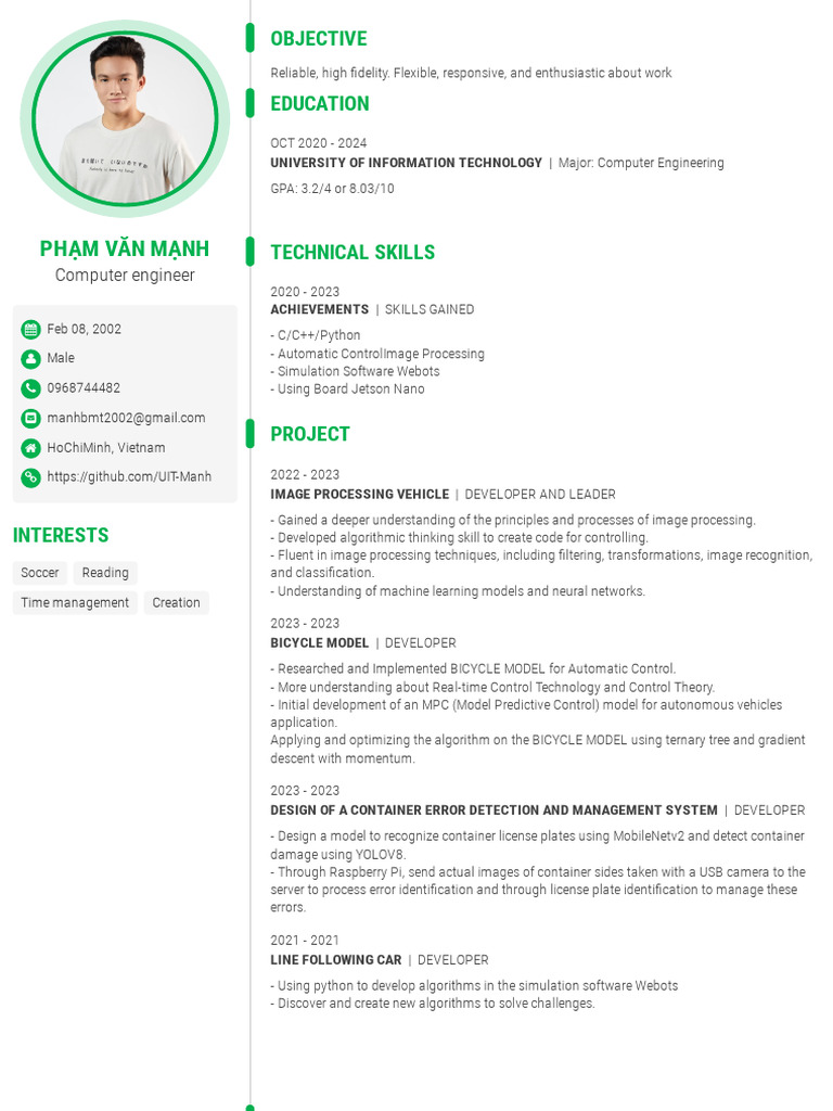Aspiring Engineer's Journey | PDF | Computer Vision | Computer Engineering