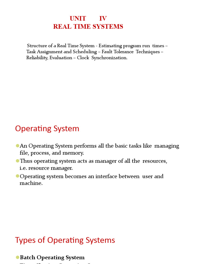 Erts Unit IV | PDF | Real Time Computing | Operating System