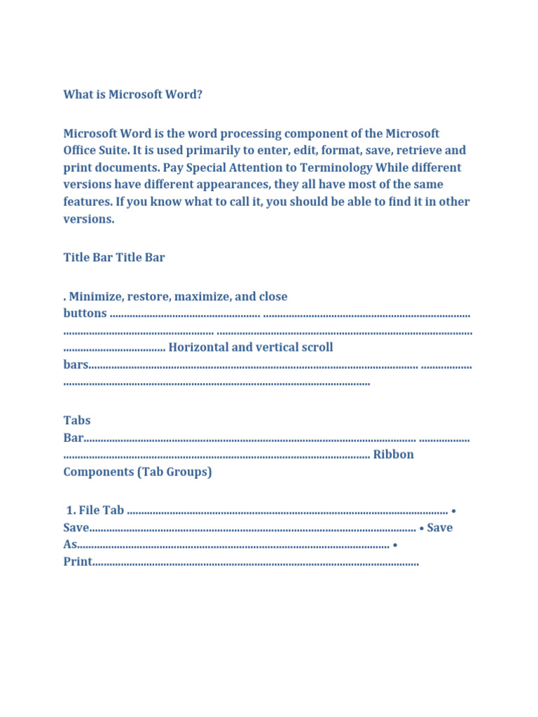 What Is Microsoft Word | PDF | Microsoft Word | Computing